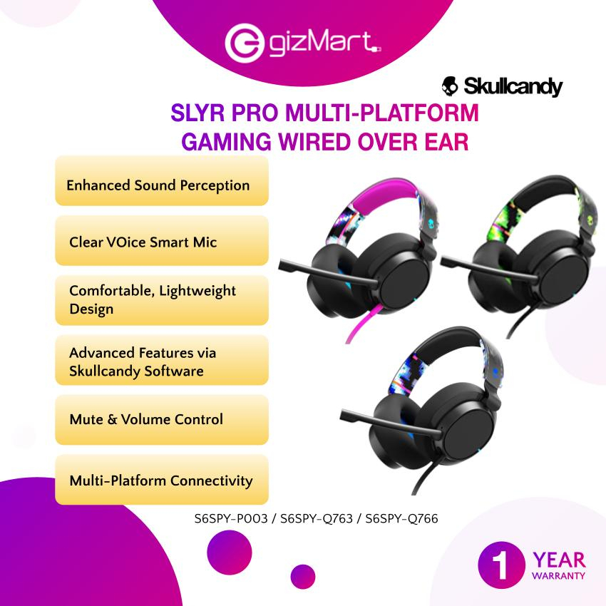 Skullcandy SLYR Pro Multi-Platform Wired Gaming Headset Over-Ear Clear ...
