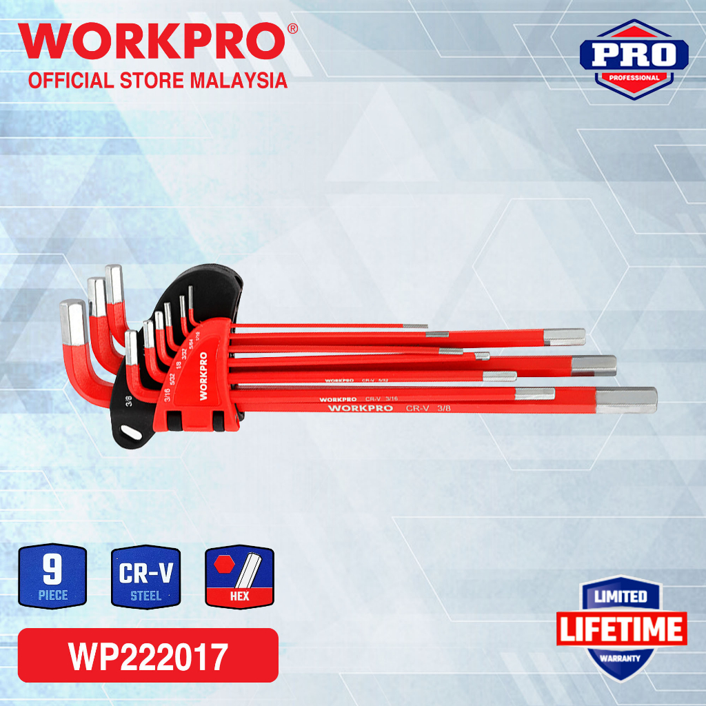 WORKPRO Hex Key Set SAE (9 Pcs) | Shopee Malaysia