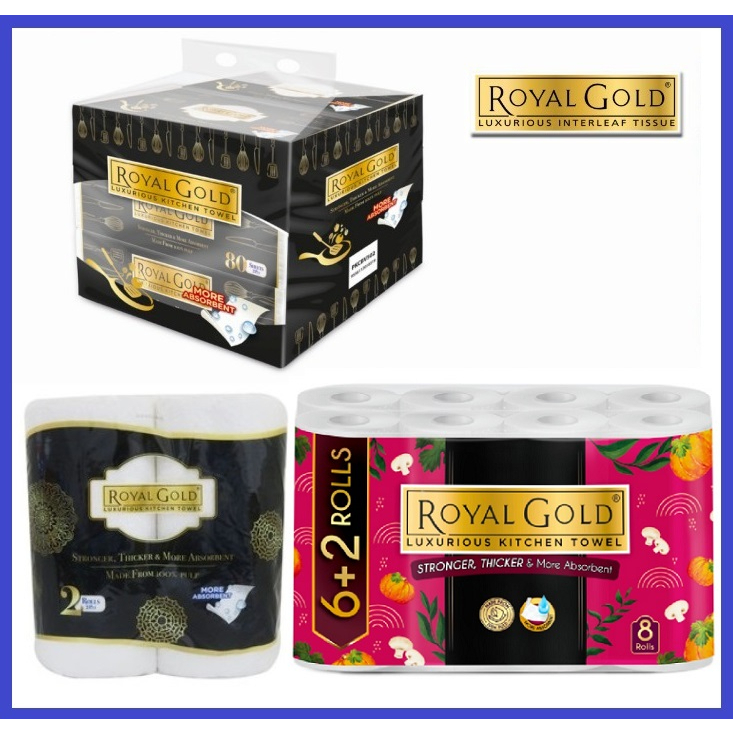 Royal Gold Kitchen Towel (2ply x 6 rolls) SOFT PACK KITCHEN TOWEL 80SH ...