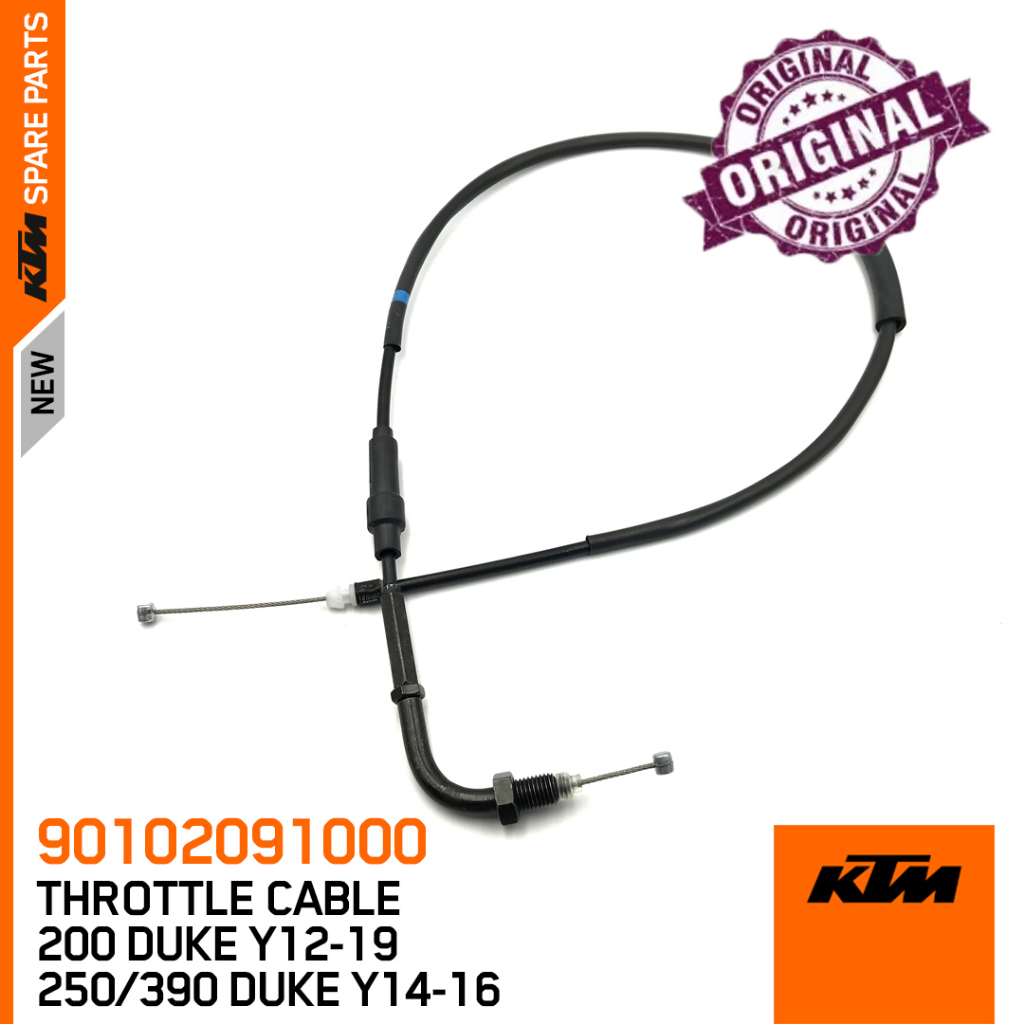 90102091000 KTM THROTTLE CABLE 200 250 390 DUKE ADVENTURE ADV ...