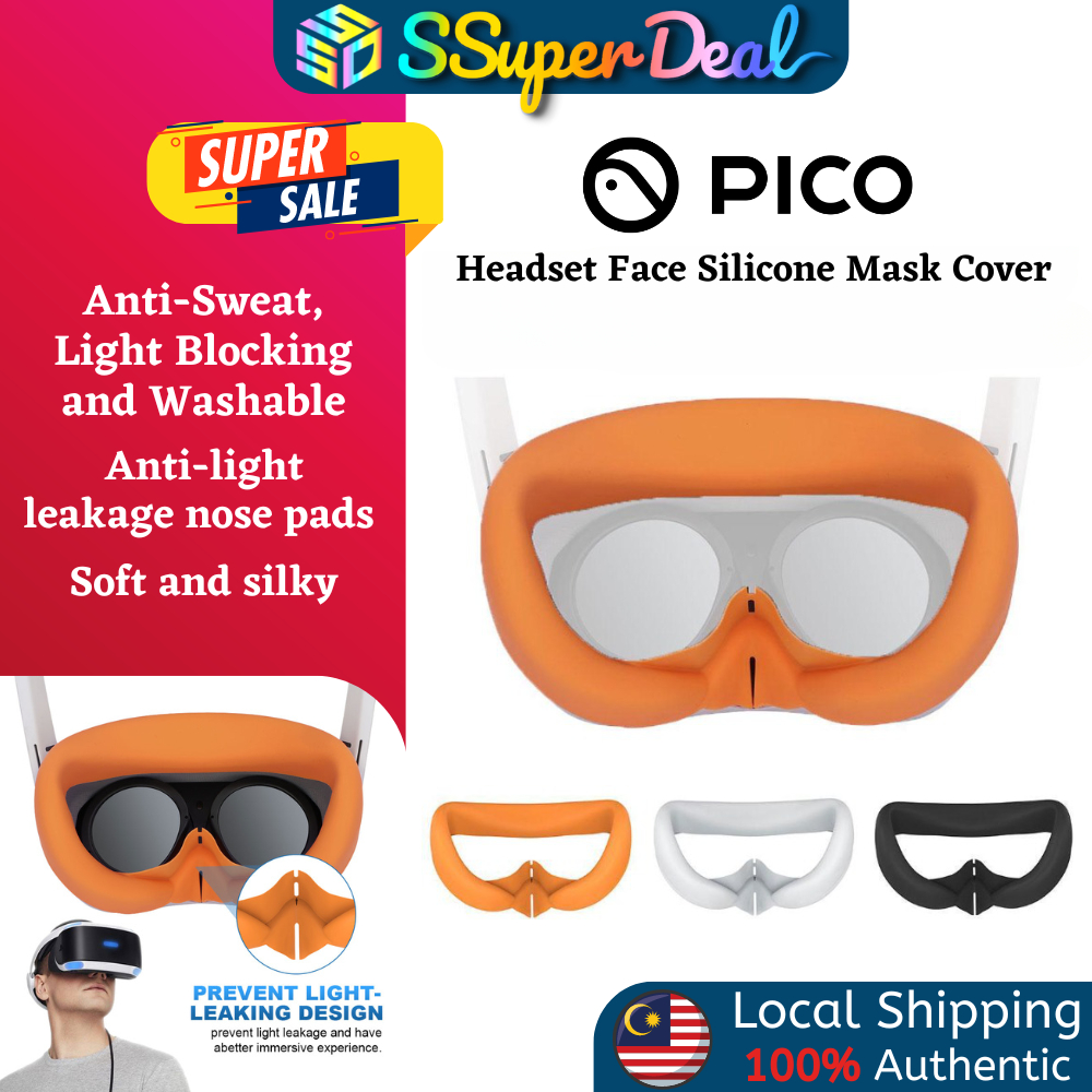 (VR Pico 4) VR Headset Face Silicone Mask Cover PICO 4 Anti-Leakage ...