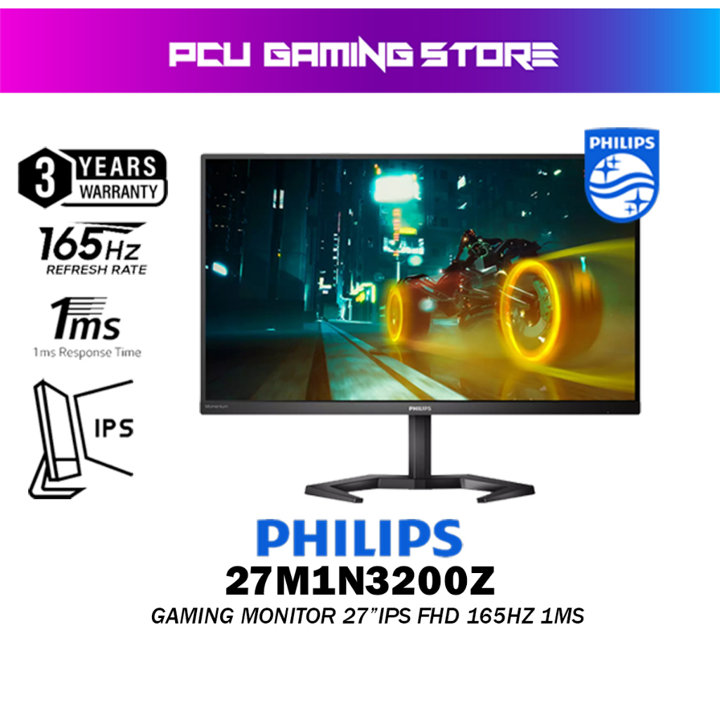PHILIPS GAMING MONITOR 27"IPS 27M1N3200Z FHD 165HZ 1MS - BLACK | Shopee ...