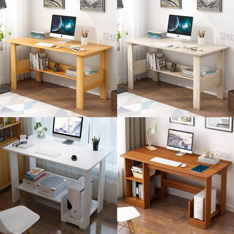 80/90/100/120cm Computer Desk Multi Layer Storage Desktop Home Simple ...