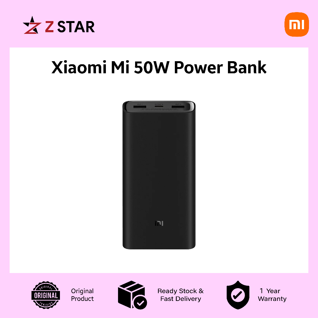 Xiaomi Mi 50W Power Bank 20000mAh (50W Max flash charge | Three-port ...