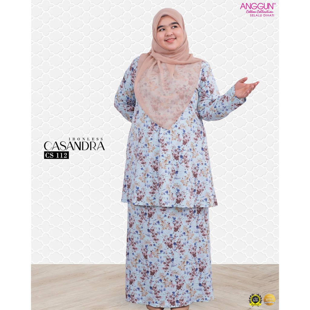 BAJU KURUNG IRONLESS PLUS SIZE 8XL DADA 55 RAYA 2023 CASANDRA ANGGUN COLLECTION KURUNG TANPA ...