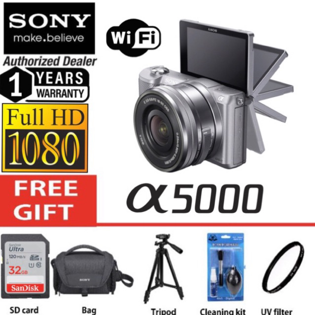 Sony a5000 16-50mm kit lens full packages combo free 32gb/bag/tripod/uv ...
