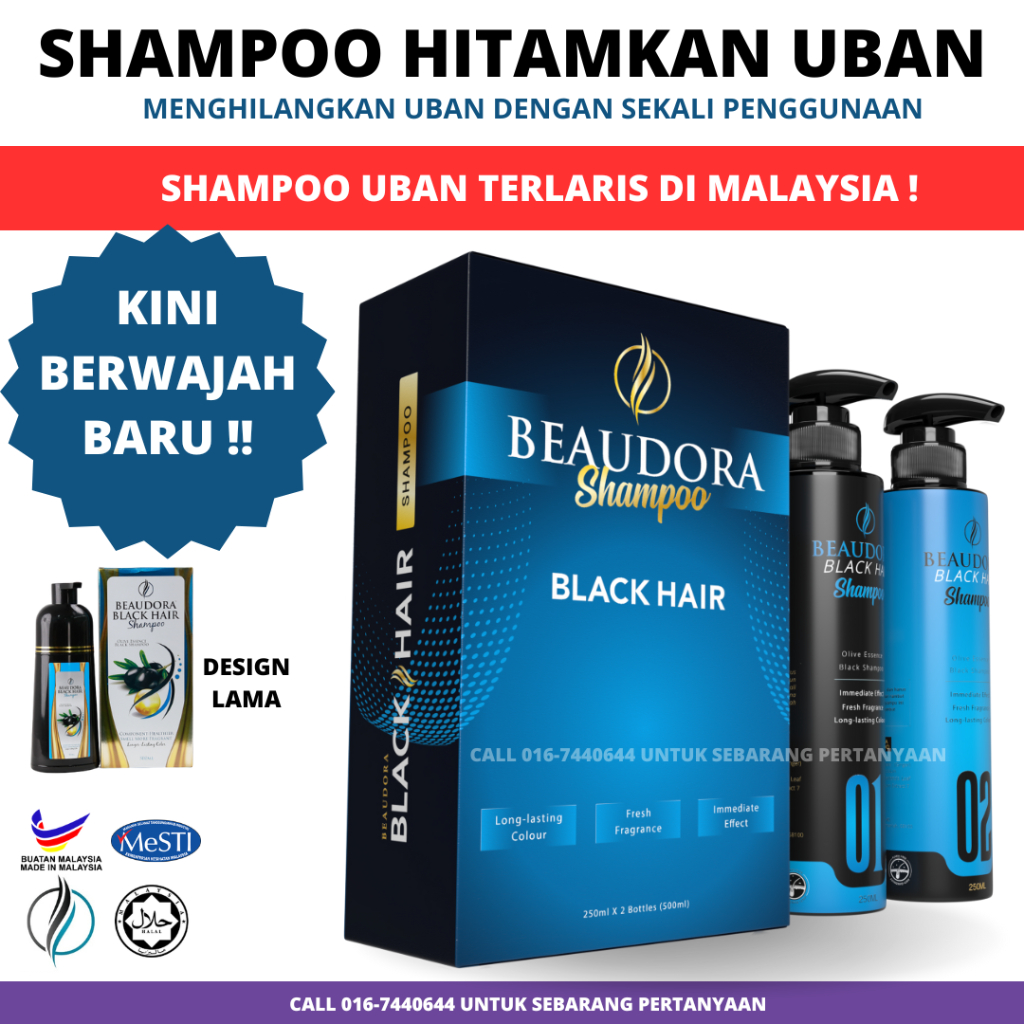 SHOCKING SALE !!! Syampoo Rawat Uban Beaudora Black Hair Shampoo Rambut ...