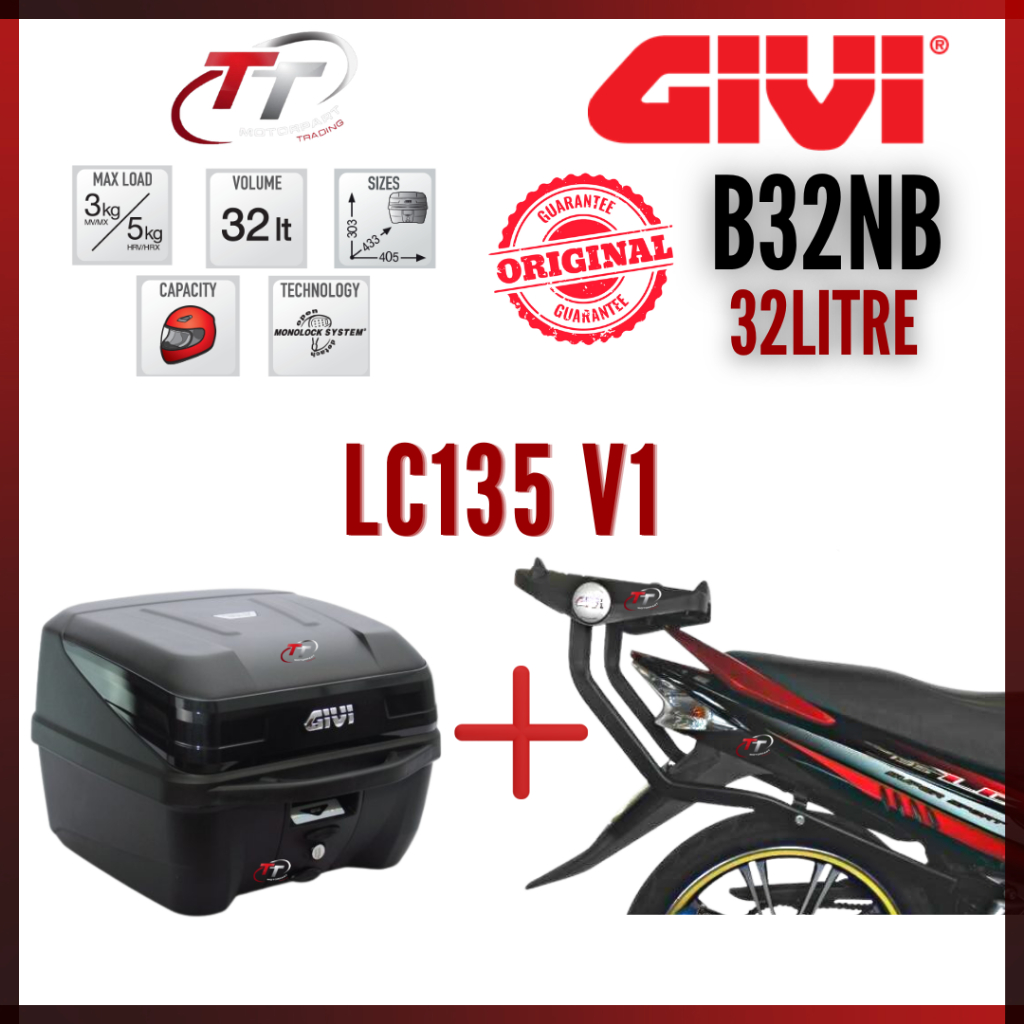 YAMAHA LC135 V1 LC 135 V1 GIVI HRV HEAVY DUTY MONORACK MONO RACK J KAKI ...