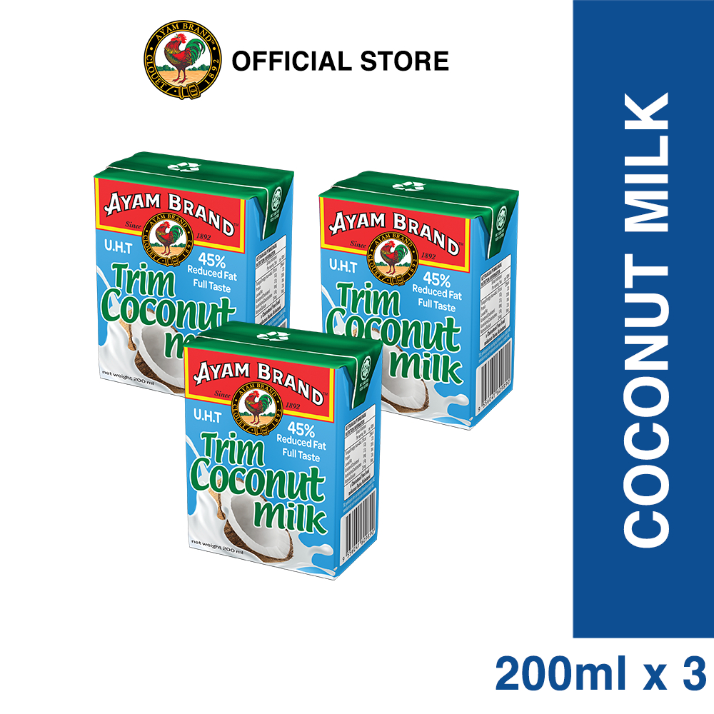 Ayam Brand Coconut Milk - TRIM (200ml x 3) | Shopee Malaysia