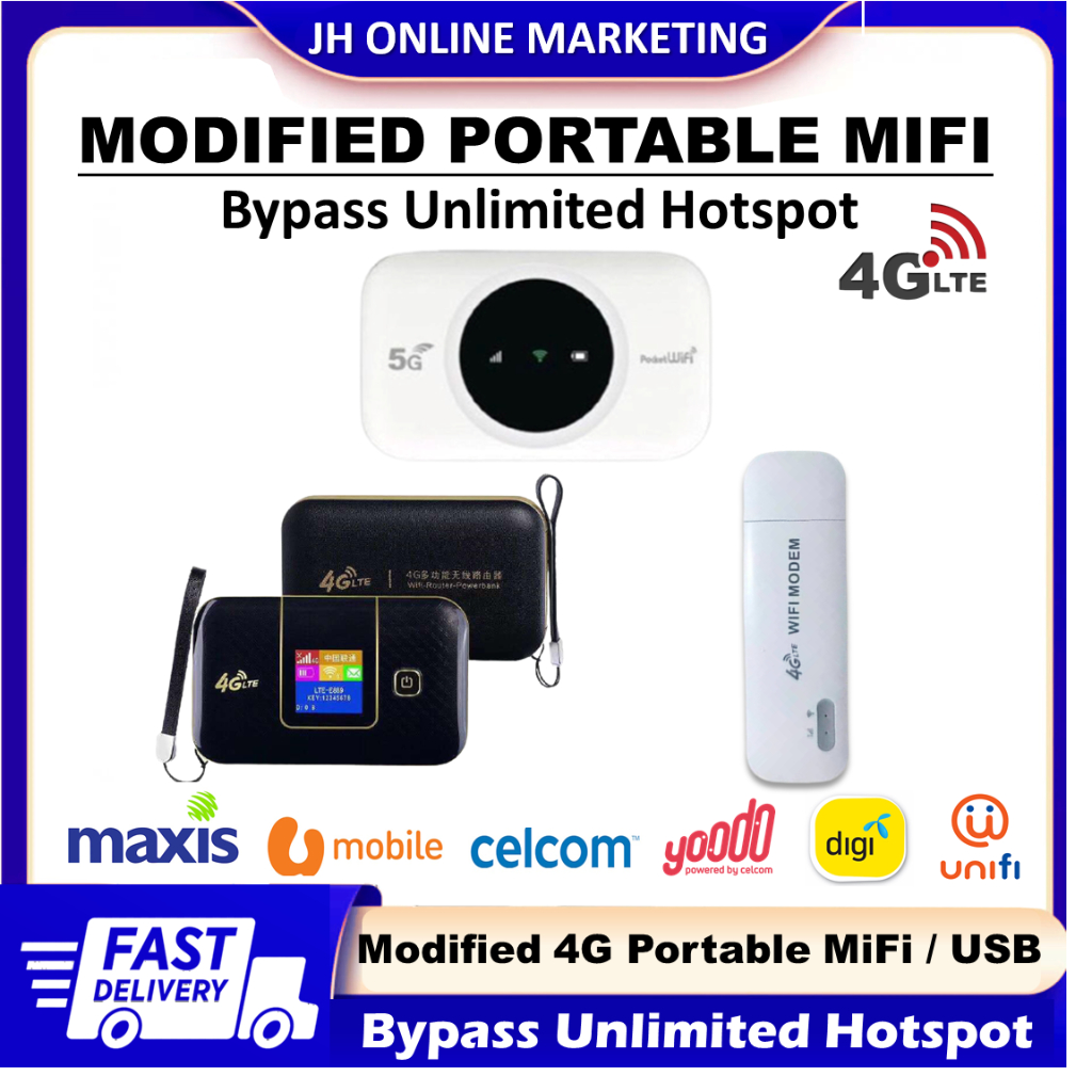 🔥Modified Unlimited🔥Portable Mifi Pocket 4G LTE USB modem RS850 l MiFi H1 l MiFi MF673 Portable ...