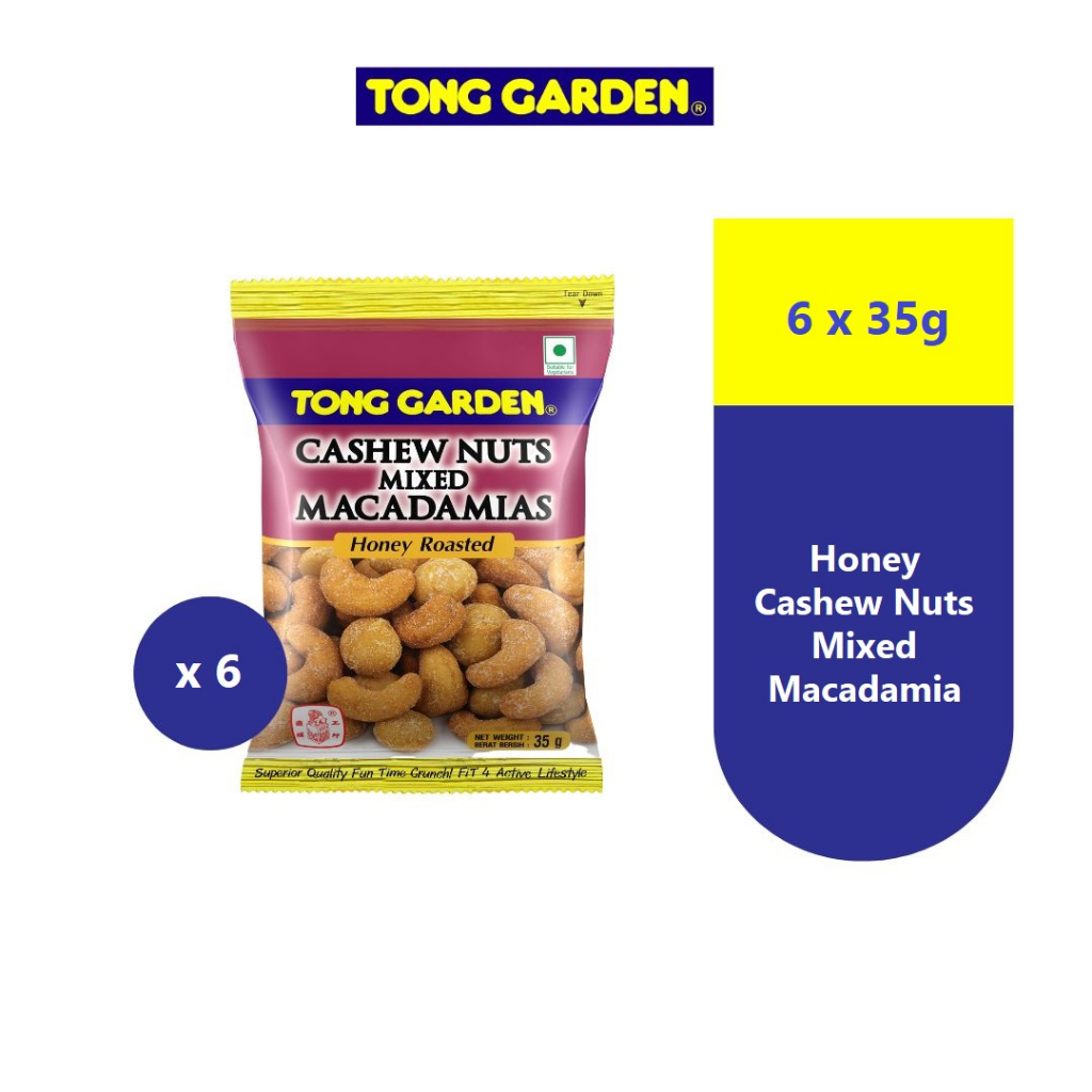 (Bundle of 6) Tong Garden Cashew Nuts Mixed Macadamias Honey 35g ...