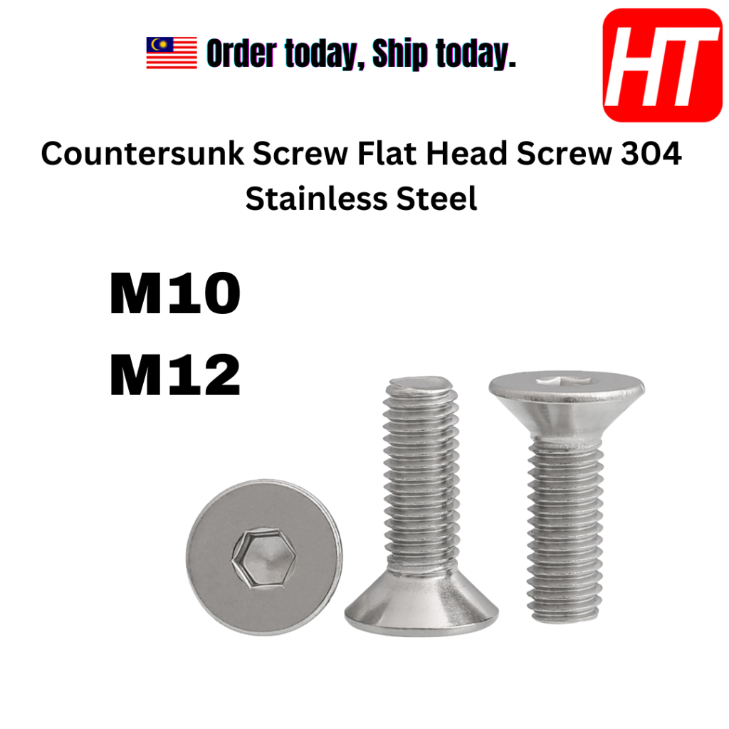 M10 M12 Series Allen Countersunk Screw Stainless Steel | Shopee Malaysia