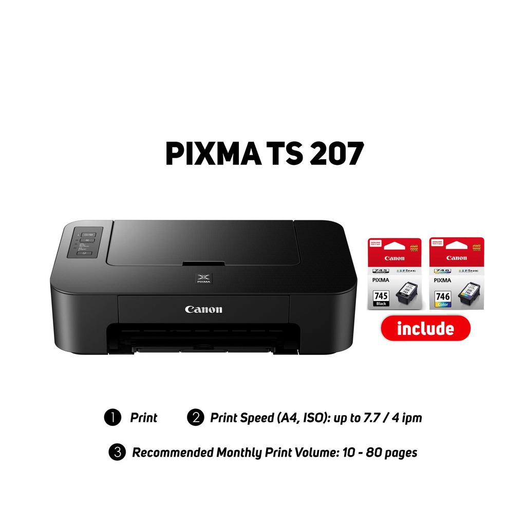 Canon Pixma TS207 Single Funtion Stylish And Compact Printer With Low ...