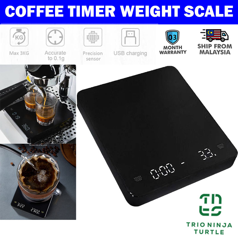 TrioNinja Coffee Electronic Scale Built-in Auto Timer Coffee Scale ...
