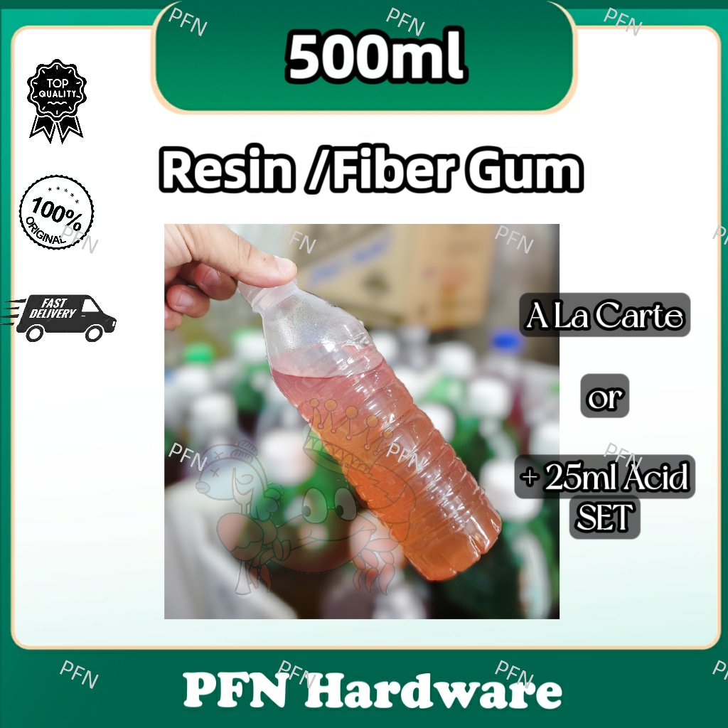 500ml + 25ml acid Fiber Gum Fibreglass Resin with Catalyst Fibreglass ...