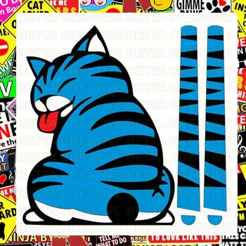 Sticker Wiper Kereta - Cat Wiper Blue Biru | Shopee Malaysia