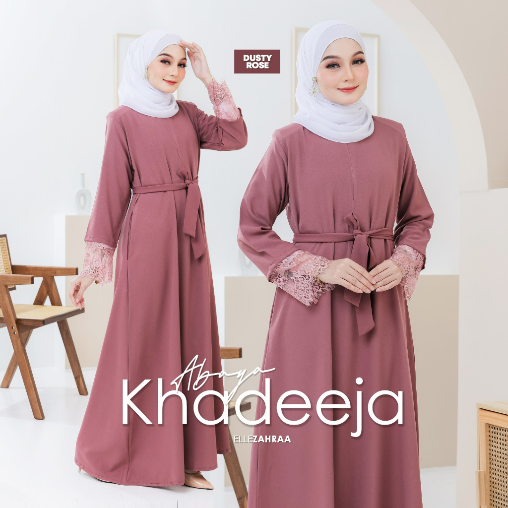 ELLE ZAHRAA | BEST SELLING ABAYA KHADEEJA | LACE SERIES| NURSING | Shopee Malaysia
