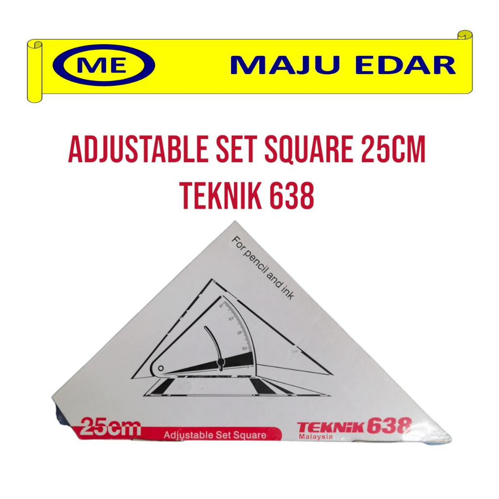 ADJUSTABLE SET SQUARE 25CM TEKNIK 638 / 30CM TEKNIK 648 | Shopee Malaysia