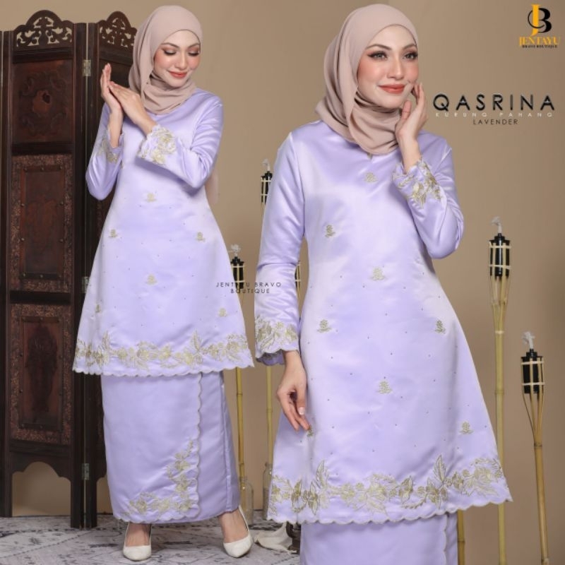 Baju Kurung Moden Sulam QASRINA MARYAM Baju Tunang Akad Nikah Raya 2023 Dinner Satin Duchess ...