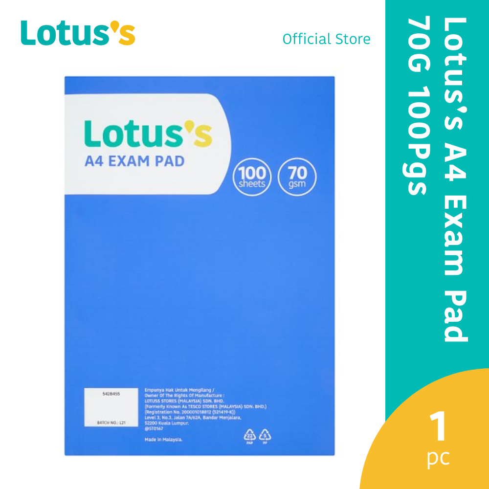 Lotus's A4 Exam Pad (70g x 100 Pages) | Shopee Malaysia