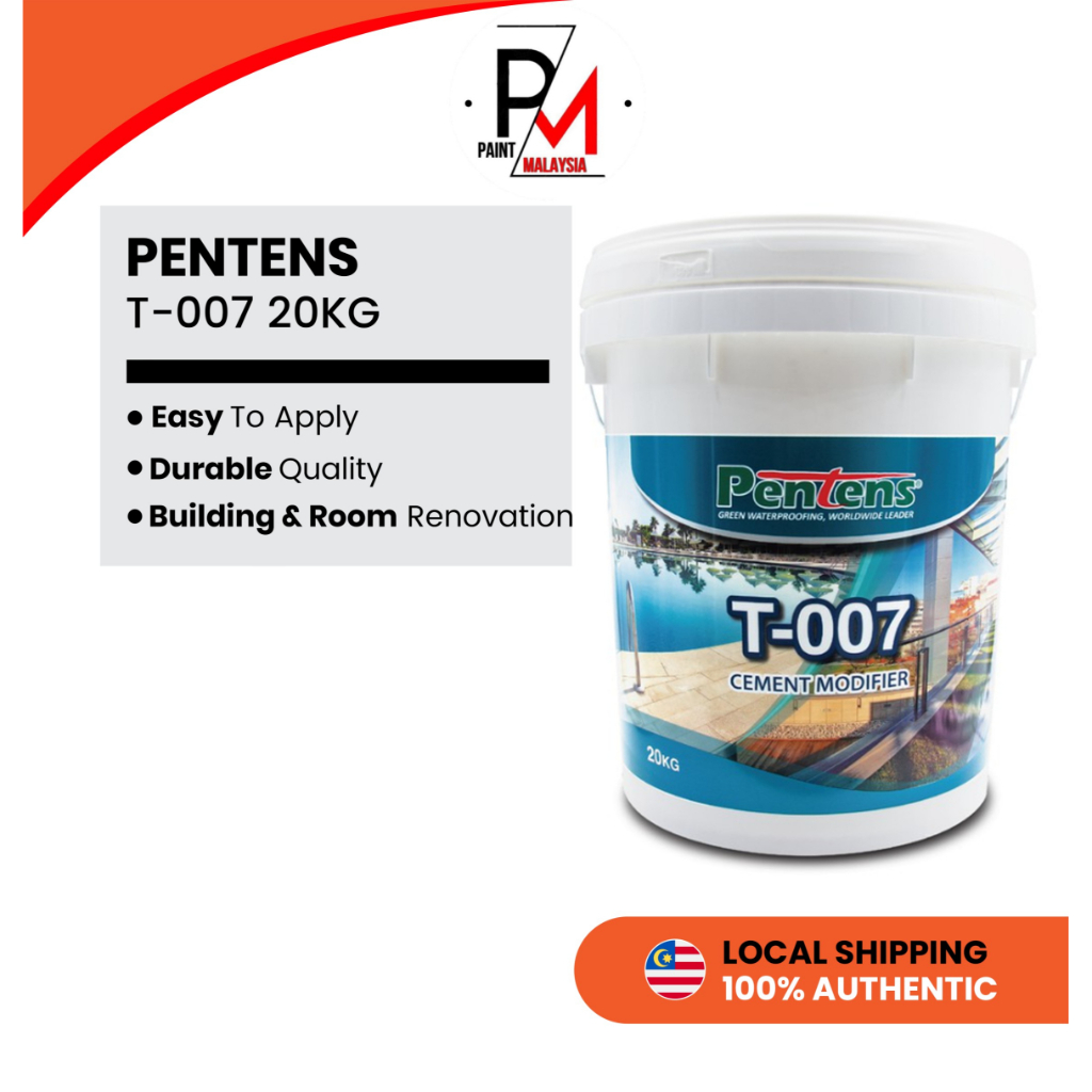 PENTENS T-007 Cement Modifier Waterproofing Coating WP Primer 20KG Undercoat Cat Primer Kalis ...