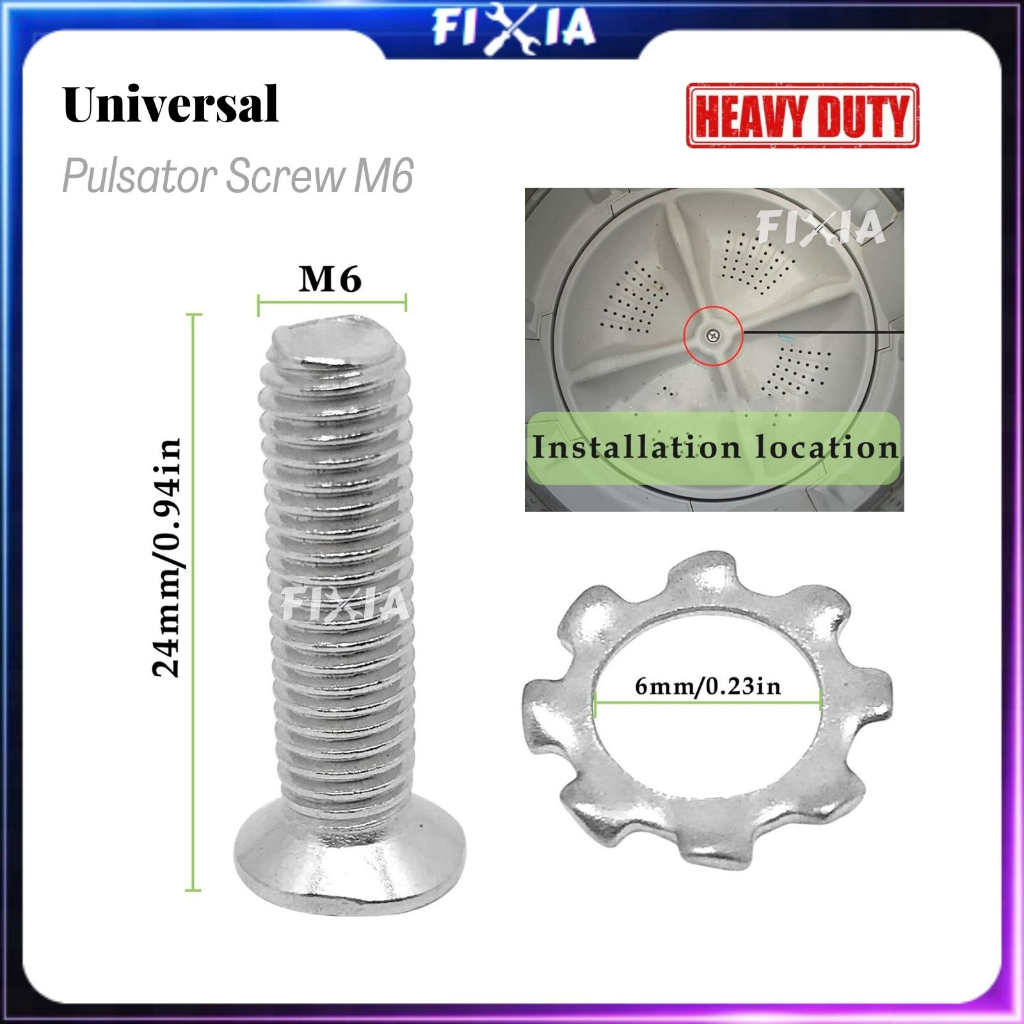 Heavy Duty Washing Machine Pulsator Screw Nut M6 6mm*24mm Universal ...