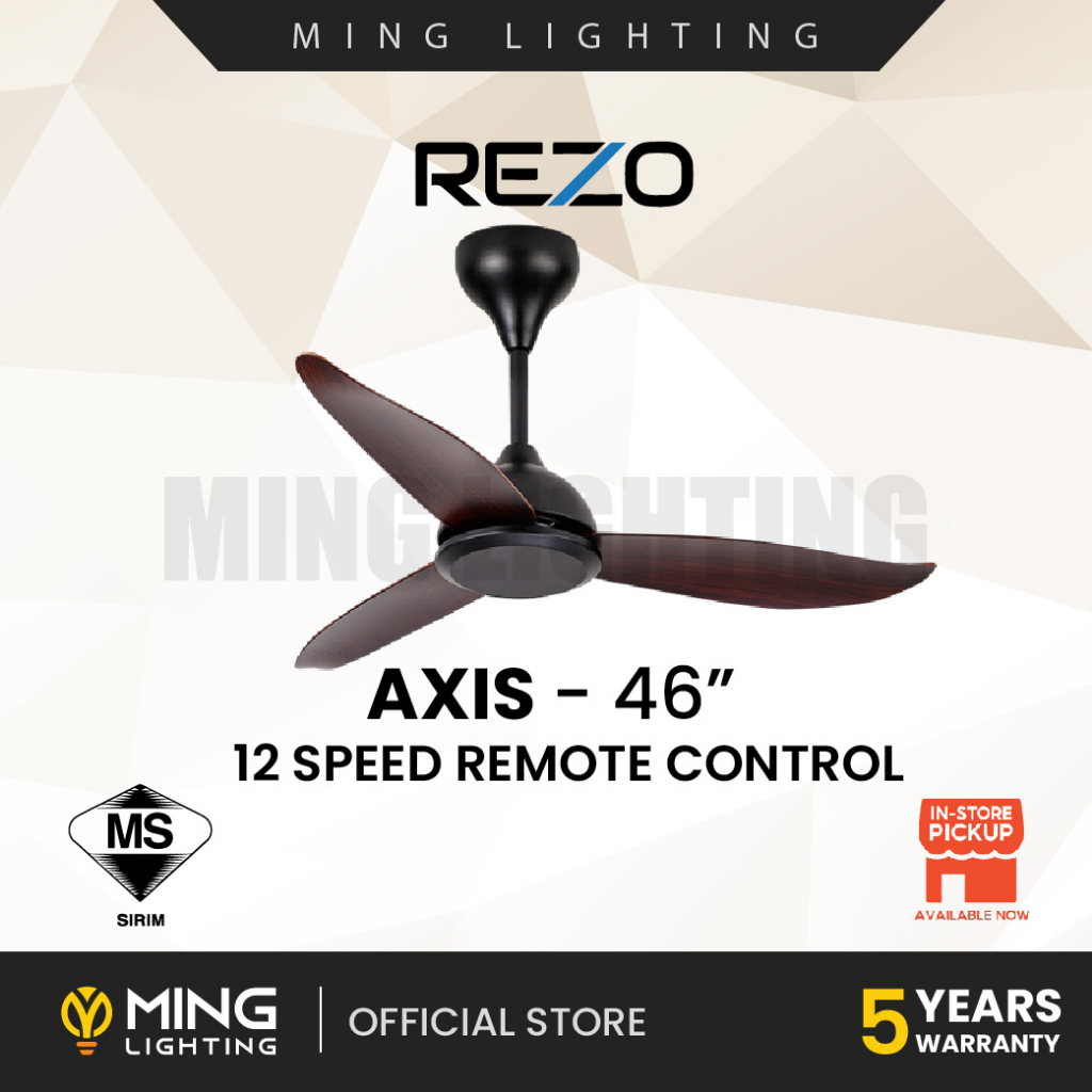 (Sirim) REZO Ceiling Fan AXIS 46 Signature Model DC Motor Remote ...