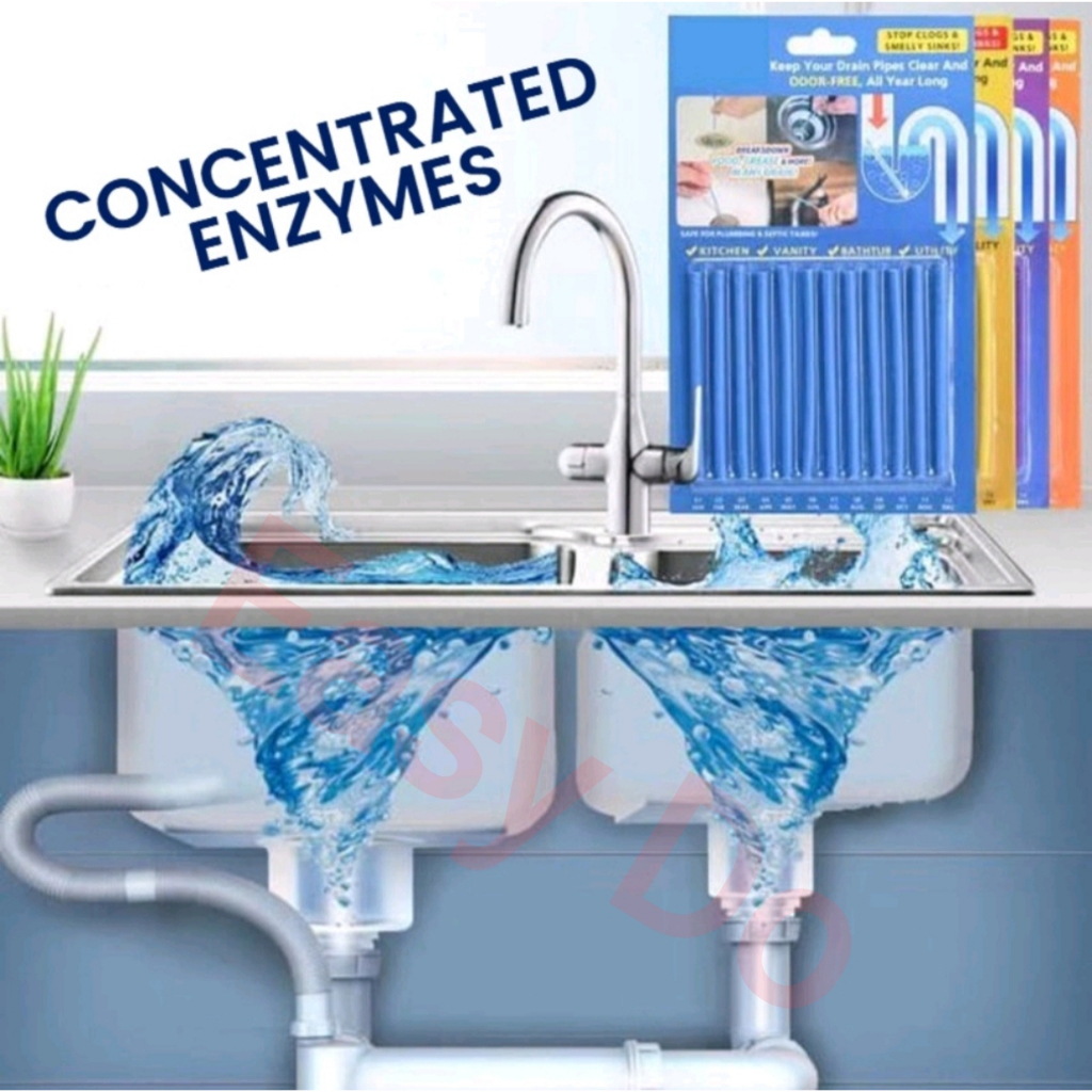 ( 12 PCS ) Sani Sticks Enzyme Stick Pipe Deodorizer Prevent Clogs Drain ...