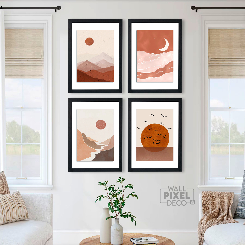 Frame Home Decor 4in1 Dining Poster Earth Tone Moon Style Hiasan ...