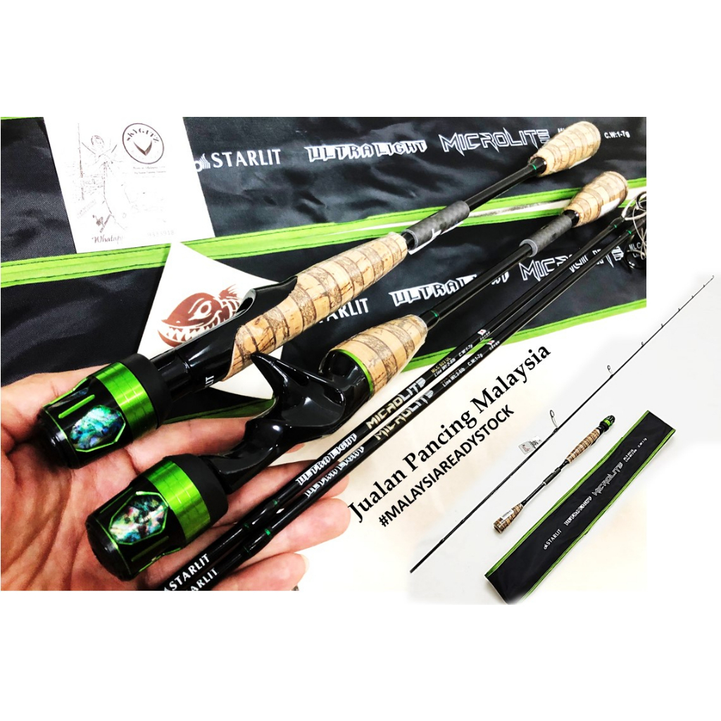 STARLIT MICRO LITE SPINNING CASTING ULTRA LIGHT FISHING UDANG rod with ...