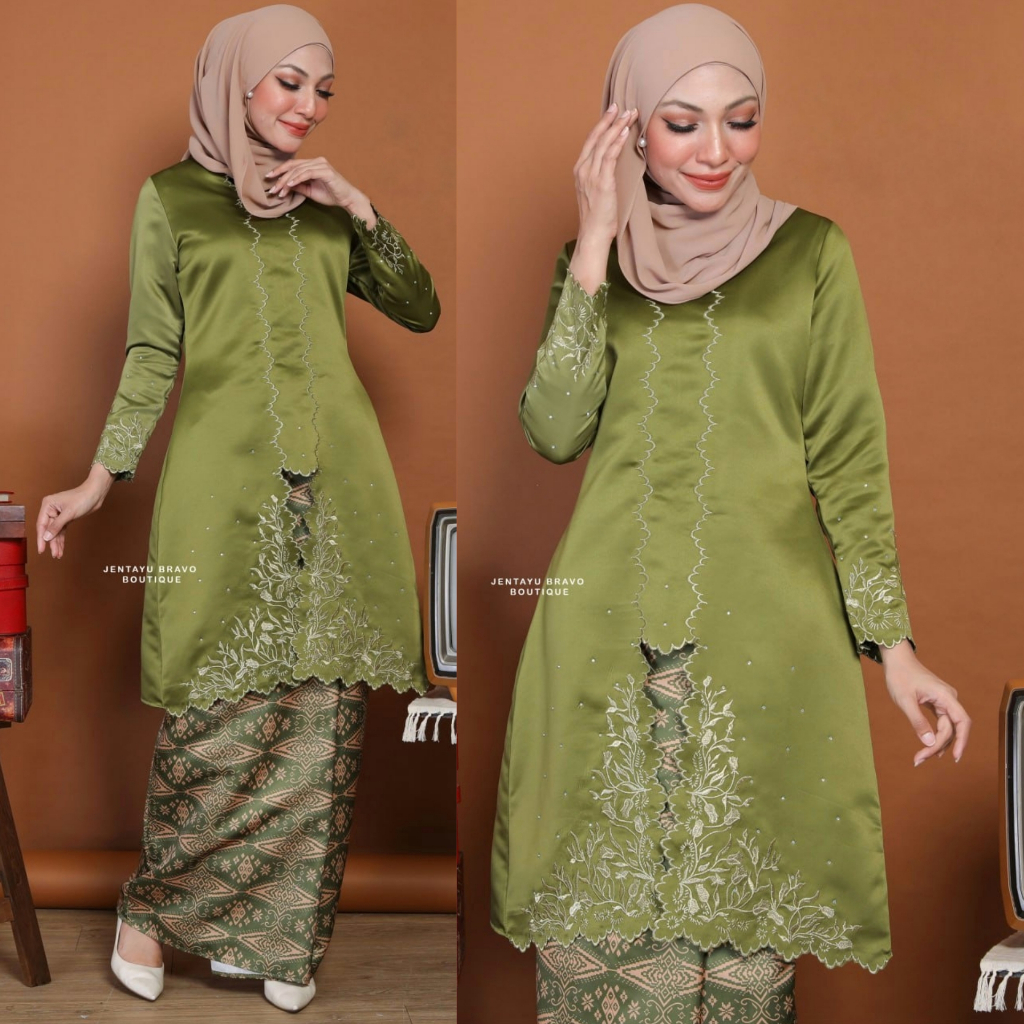 Baju Kebarung Modern Sulam MAHARANI FATIMAH ROMEESA Kebaya Labuh Moden ...