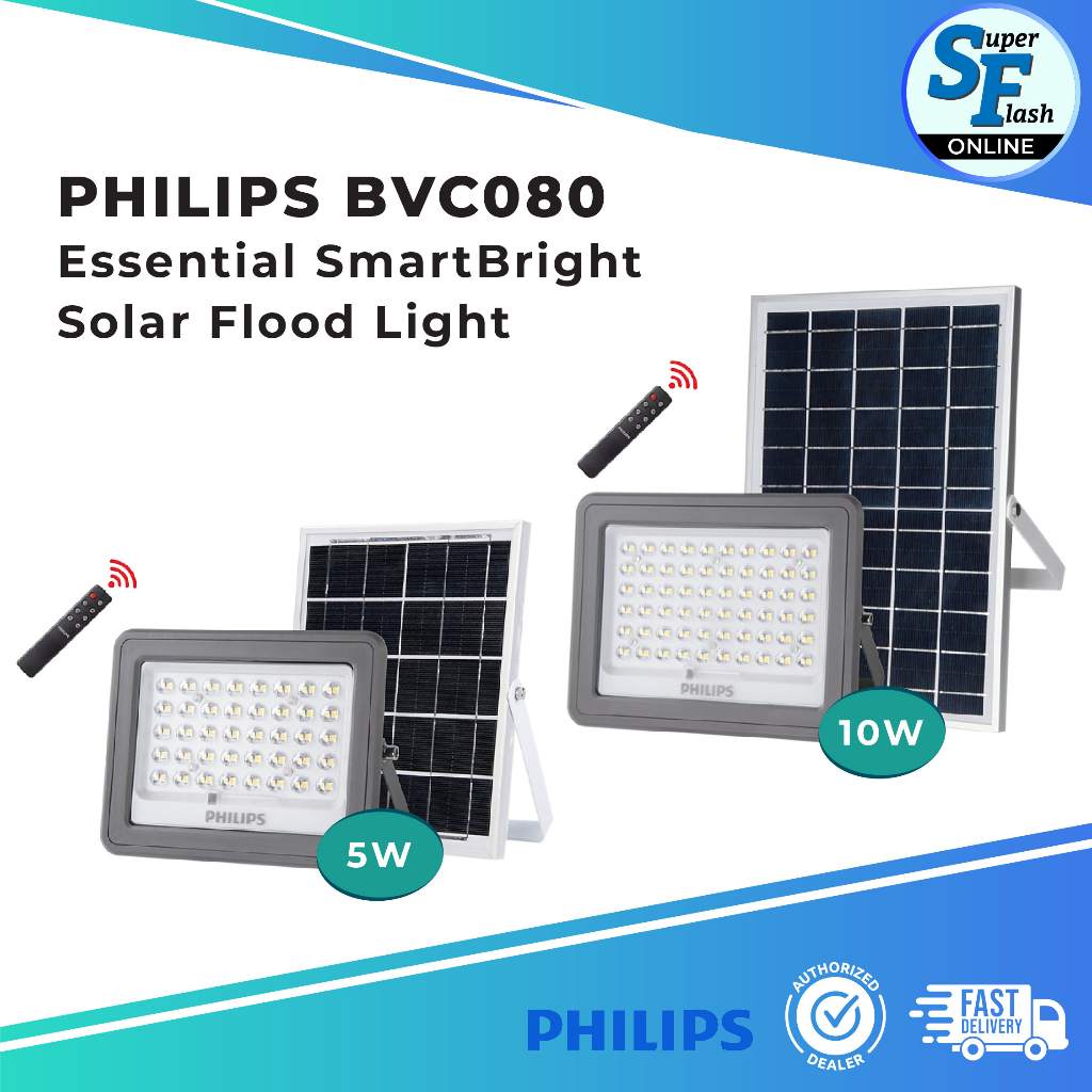 Philips BVC080 LED9 / LED15 / LED30 | 6W / 10W / 20W 1500LM Essential SmartBright Solar ...