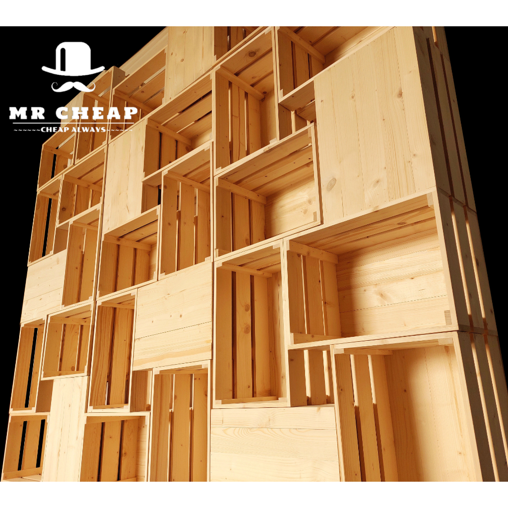 (Hot)Big Pine Wood Crate KNAGGLIG Fruit Storage Container/ Storage Box ...