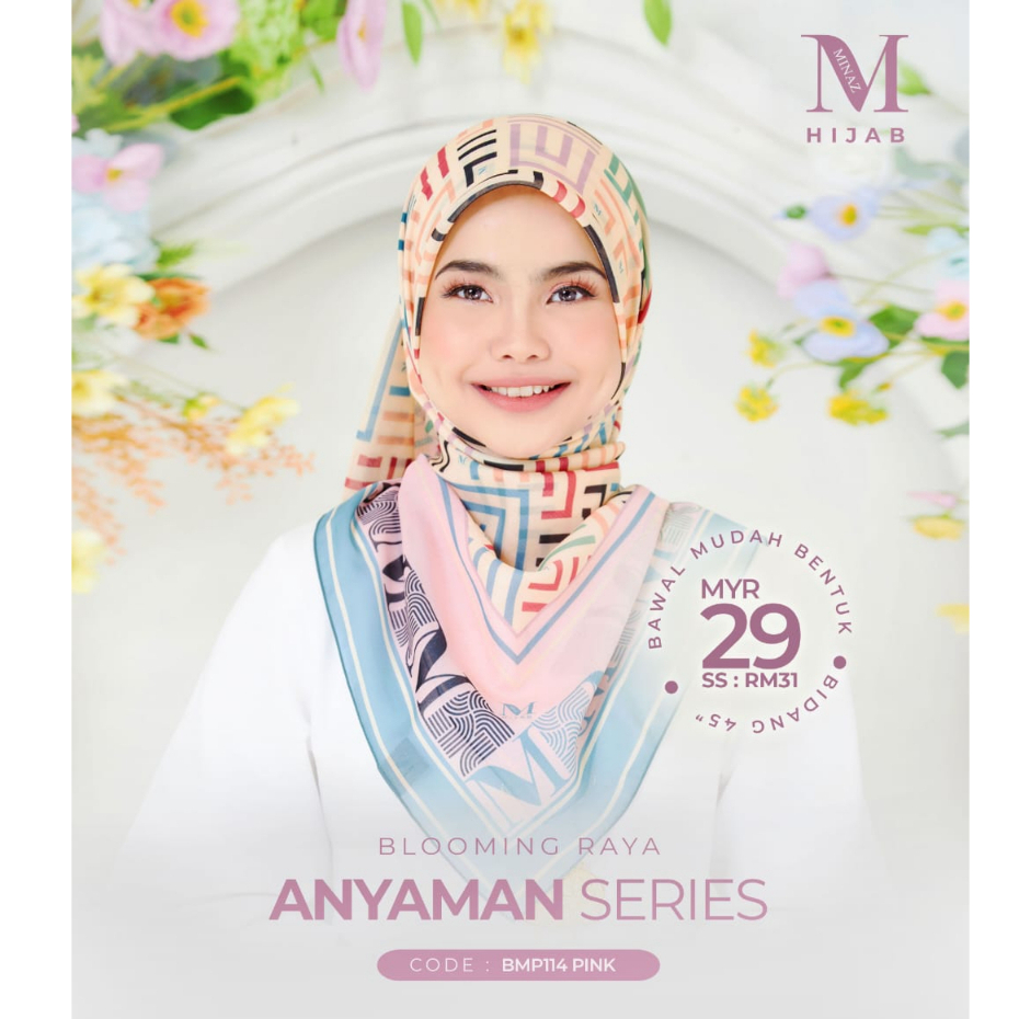 MINAZ HIJAB: BLOOMING RAYA 2023 ANYAMAN SERIES (BMP114 PINK) | Shopee ...