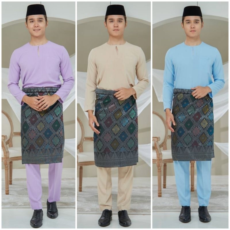 Baju Melayu Teluk Belanga Lilac Light Purple Nude Baby Blue Biru Muda ...