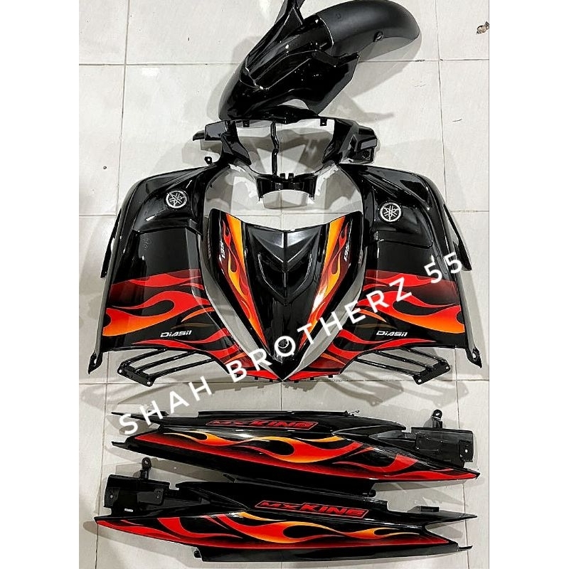 COVERSET LC 135 V2/V3/V4/V5/V6/V7 MERAH API HITAM MX KING CUSTOM 🔥 ...