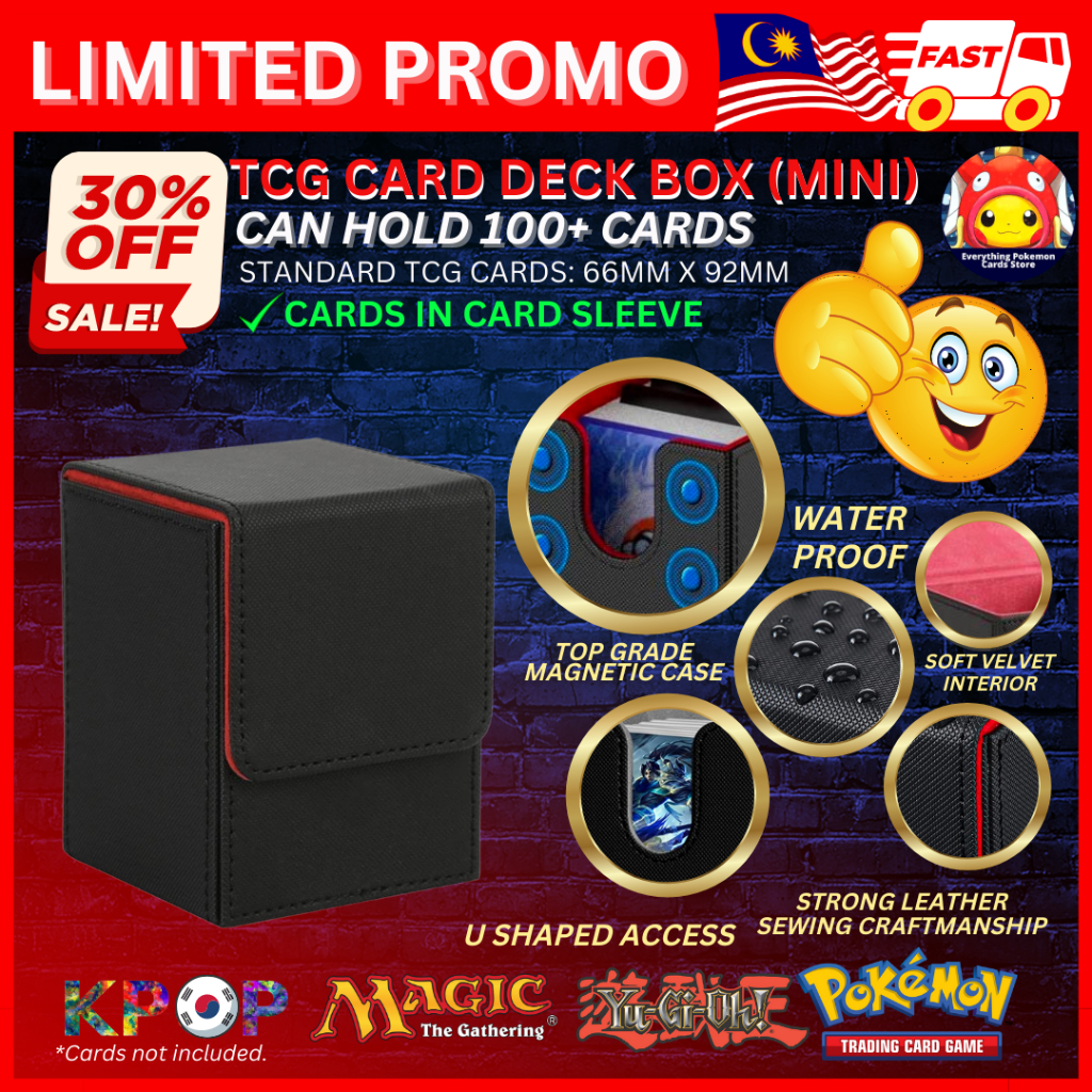 [NEW] PU Leather Deck Box Storage Box TCG Card Box Magnetic Pokemon ...