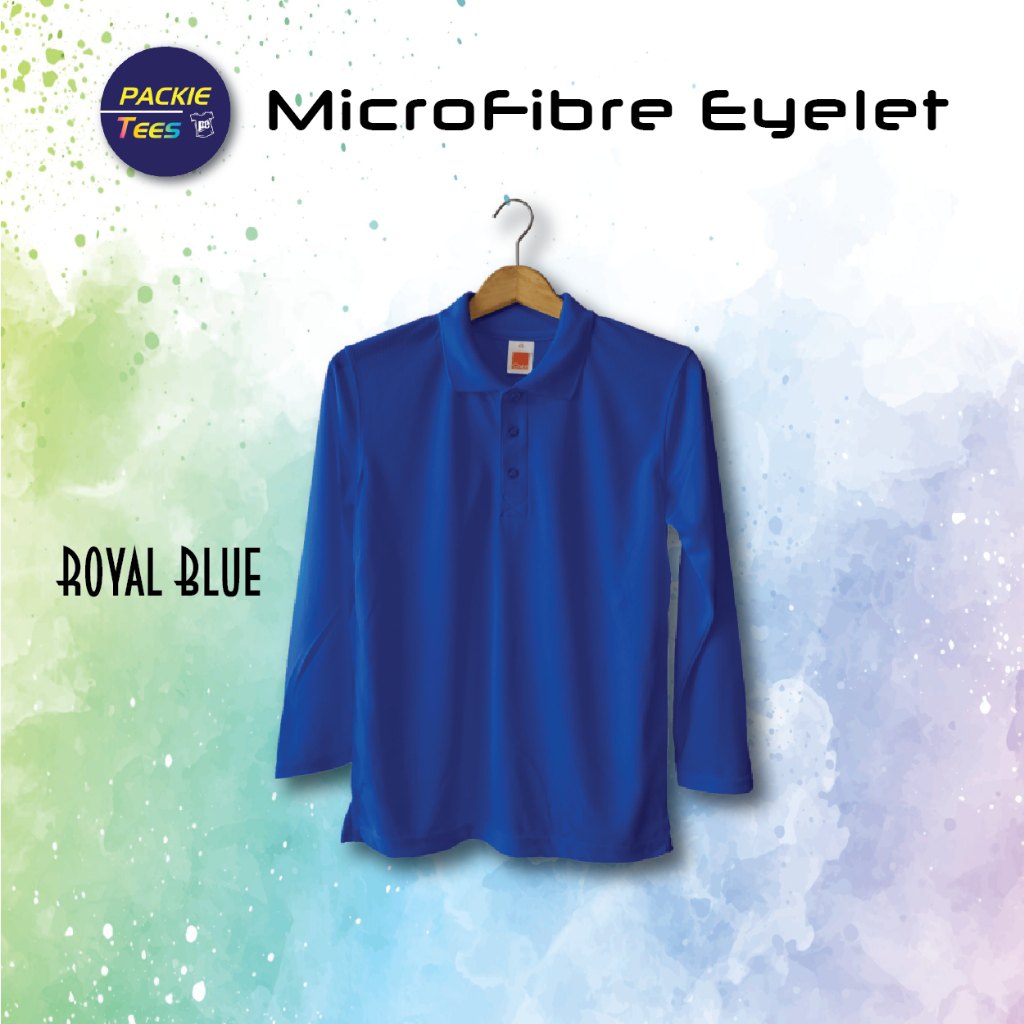 ROYAL BLUE QD6708 100% MICROFIBER JERSEY QUICKDRY COLLAR LONG SLEEVE ...