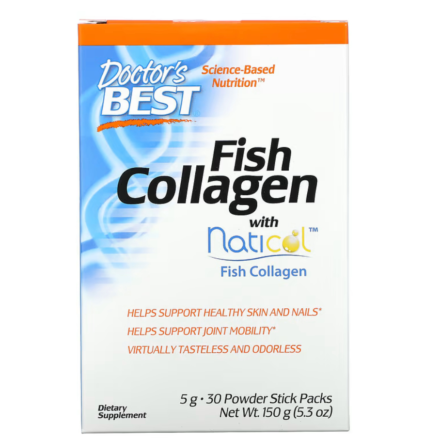 Doctor's Best, Fish Collagen with Naticol, 5 g, 30 Powder Stick Packs ...