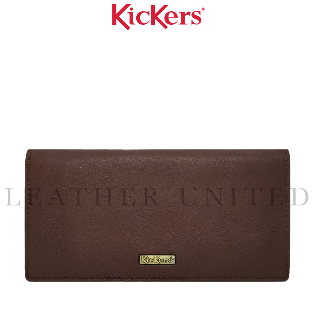 𝐊𝐈𝐂𝐊𝐄𝐑𝐒 𝗦𝗨𝗣𝗘𝗥 𝗗𝗘𝗔𝗟 Genuine Top Grain Leather Unisex Logo Bifold Long ...