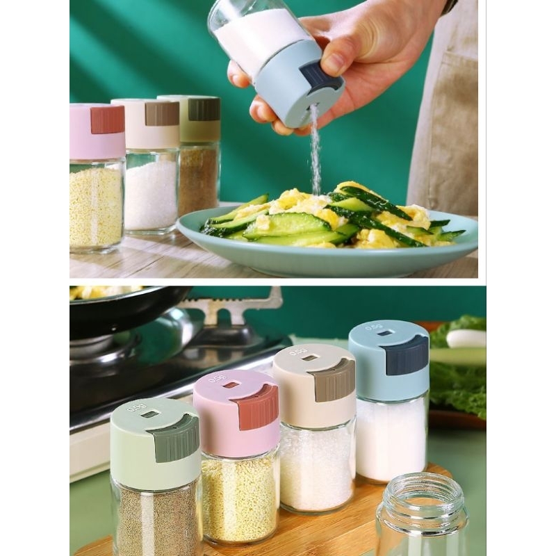 Glass Jar Spice Auto Jar Bottle Auto Salt Dispenser Auto Seasoning ...