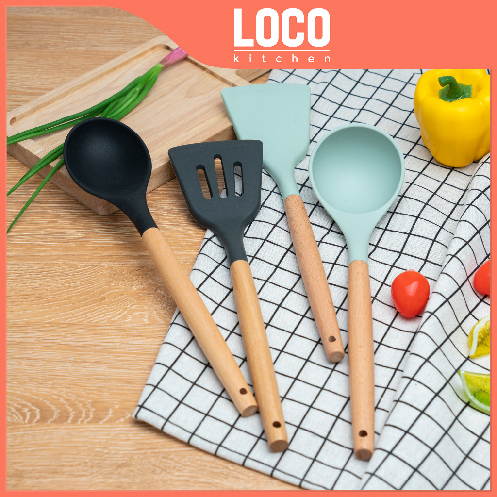 LOCO Silicone Utensils Cooking Tools Cookware Collection Spatula Senduk ...