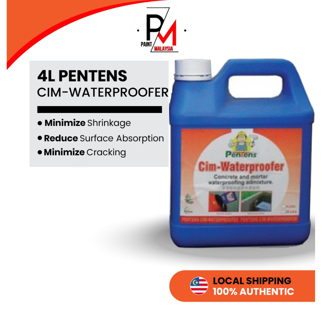 PENTENS CIM WaterProofer 4L Concrete & Mortar Waterproofing Admixture ...