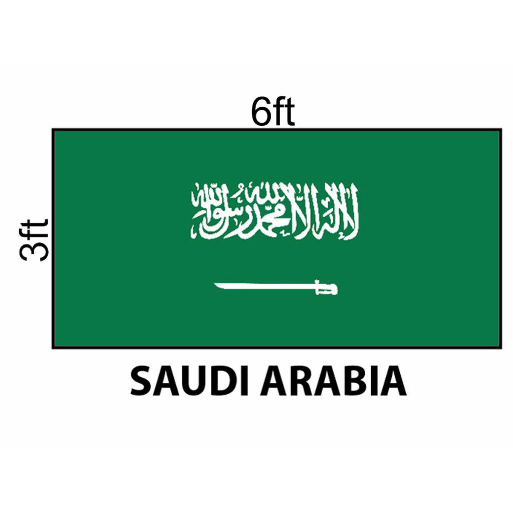 Saudi Arabia Flag 3x6ft, Bendera Saudi Arabia 3x6ft, Polyester | Shopee ...