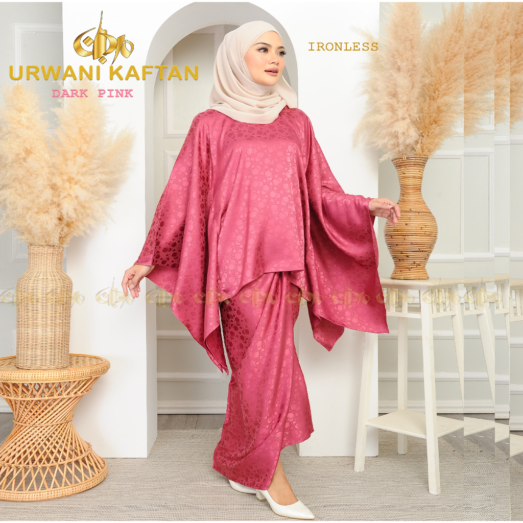 BAJU KAFTAN URWANI BATWING SATIN EMBOSS MC135 BY MARJAN | Shopee Malaysia