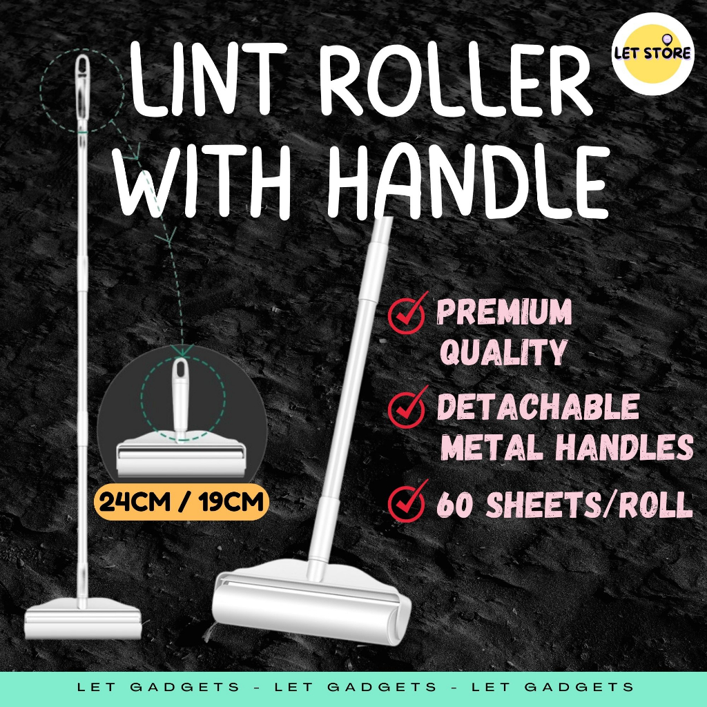 16/19/24cm Long Pole Sticky Lint Roller Dust Pet Fur Remover Hair ...