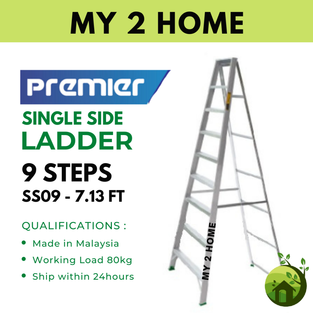 9 Steps Aluminium Single Sided Ladder/ Tangga Lipat/ Tangga single side ...