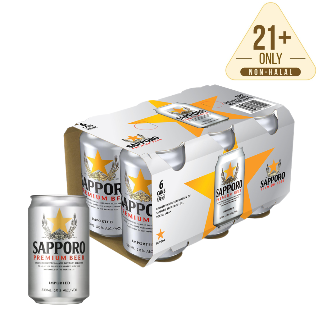 [Bundle of 6] Sapporo Premium Can Beer 330ml (Expiry Apr 2024) | Shopee ...