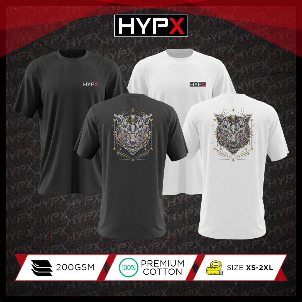 HYPX Graphic T-Shirt [BEAST SERIES] Tribal Wolf Serigala BACK DESIGN ...