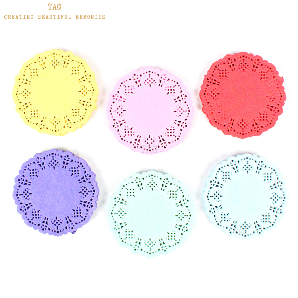 100Pcs +/- 114mm 4.5'' Round Colour Lace Wedding Décor Party DIY Doily ...